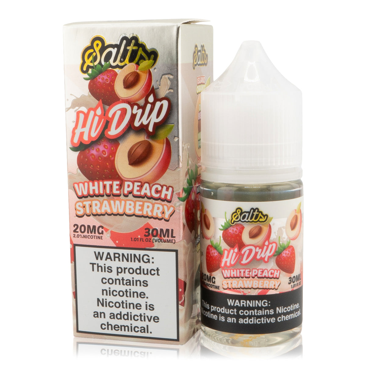 Hi-Drip White Peach Strawberry Salts – Vapor Grab